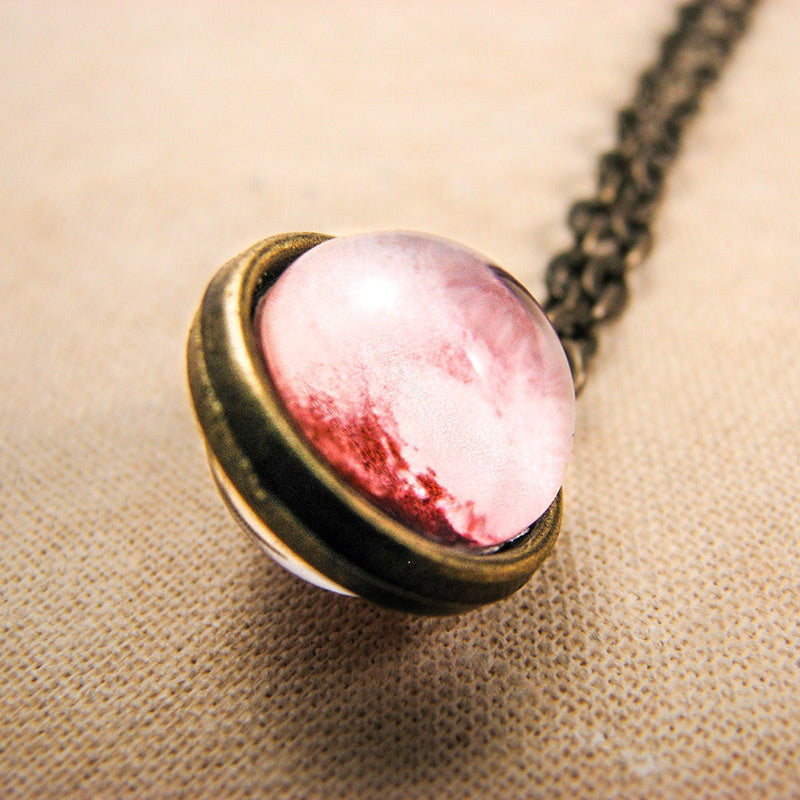 Two Sided Glass Small Pluto Necklace – Blue Islet