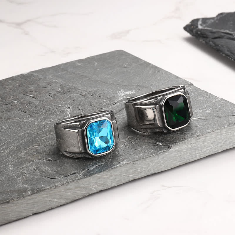 Men's Octagonal Gemstone Signet Ring – Blue Islet